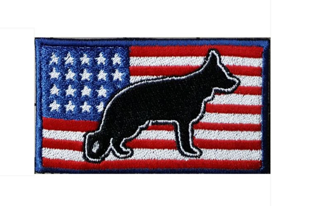 German Shepherd GSD USA Flag Embroidered Patch Approx Size 2"x3" - Etsy