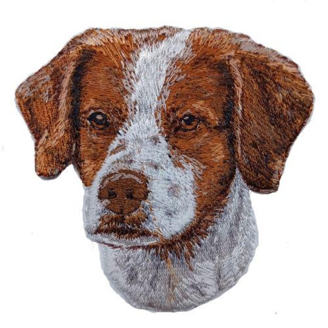 Brittany Dog Embroidered Patch Comes in 3 Sizes 2" 3" and 4" Iron on or ...