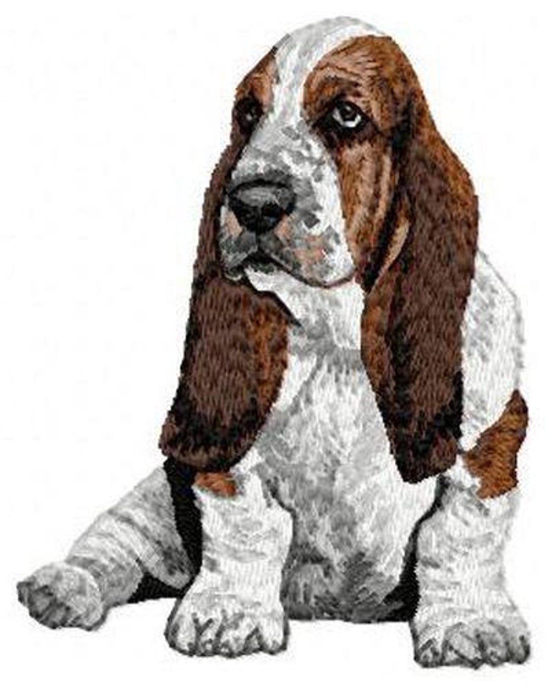 Basset Hound 4 Sitting Embroidered Patch Comes in 3 Sizes 2" 3" and 4 ...