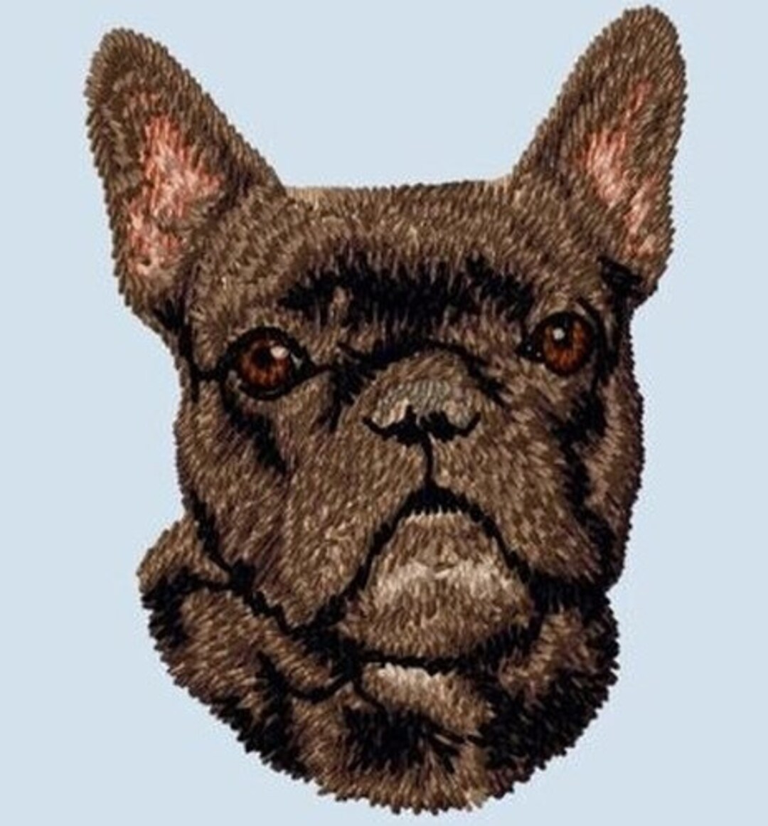 French Bulldog Brown Embroidered Patches Come in 3 Sizes - Etsy