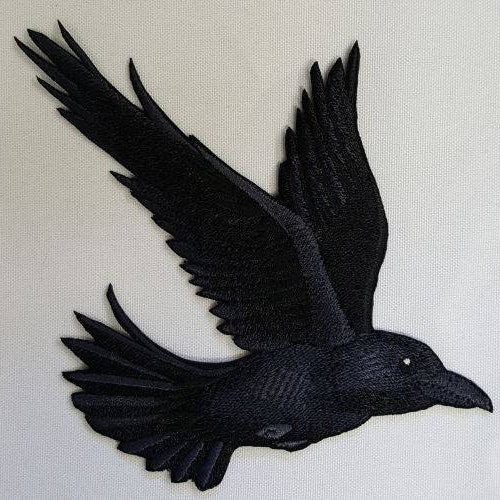 Raven Crow Flying Bird Embroidered Patch 3 Sizes Free USA - Etsy