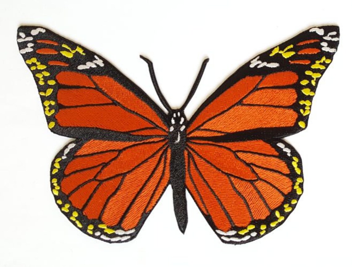Monarch Butterfly, Embroidered Patch 7" X 4.6" - Etsy