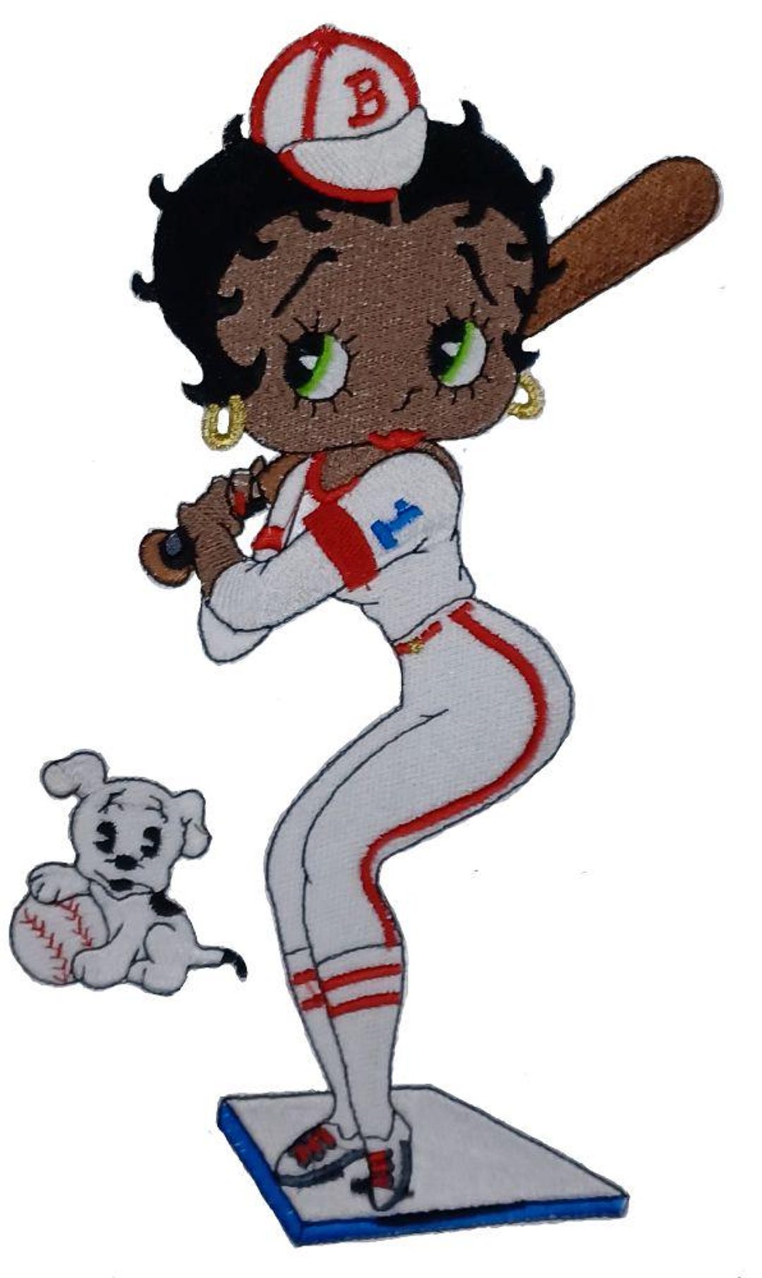 Betty Boop Baseball Dark Skin Embroidered Patch 9.5" X 4.5" - Etsy