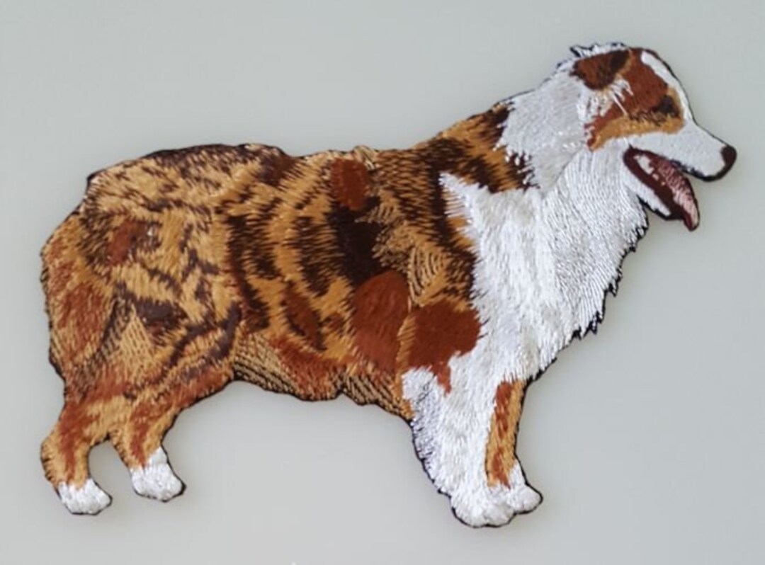 Australian Shepherd Aussie Red Merle Dog Embroidered Patches - Etsy