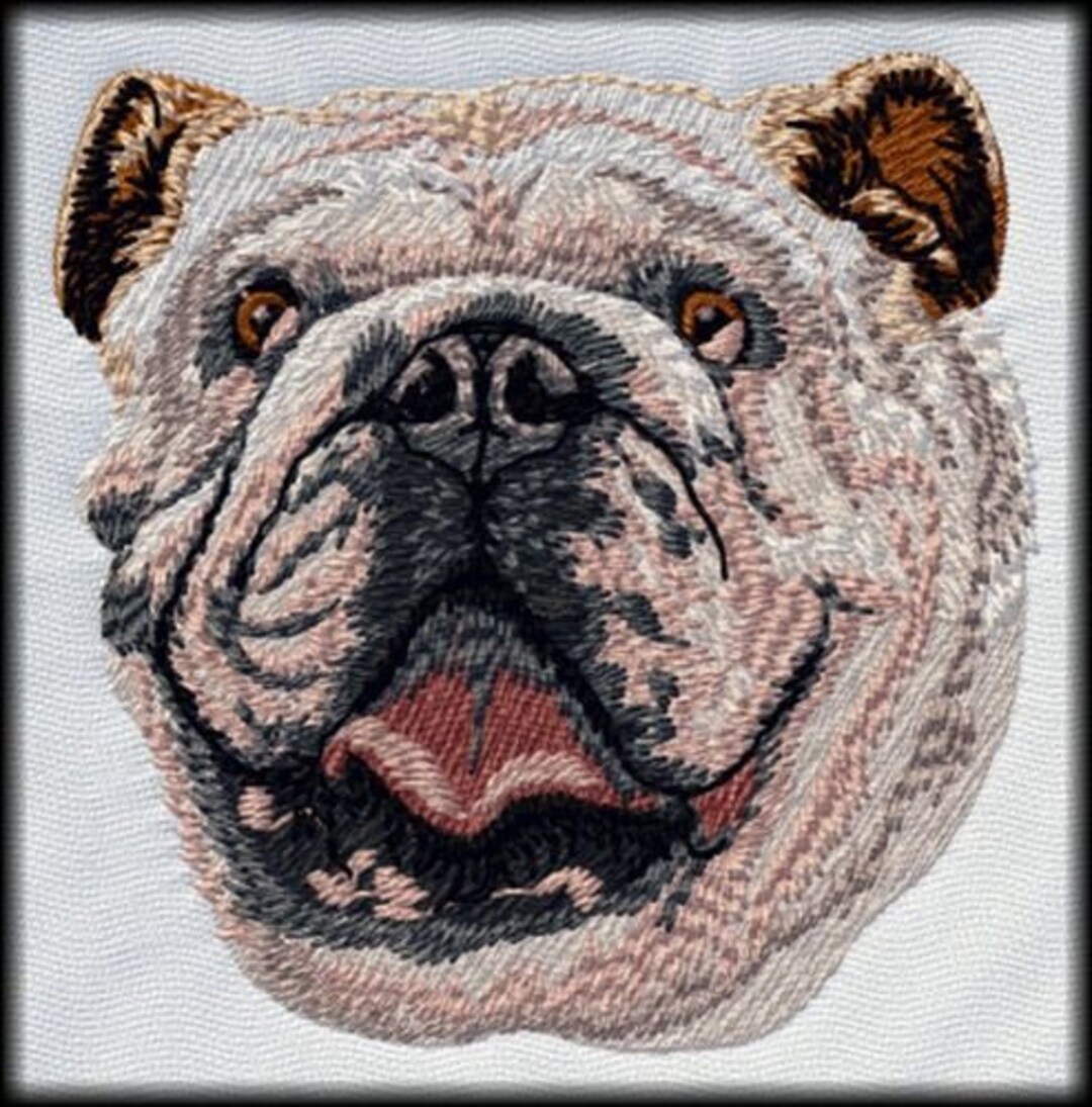 Bulldog Bully Face Embroidered Patches Comes in 2" 3" and 4" Sizes ...