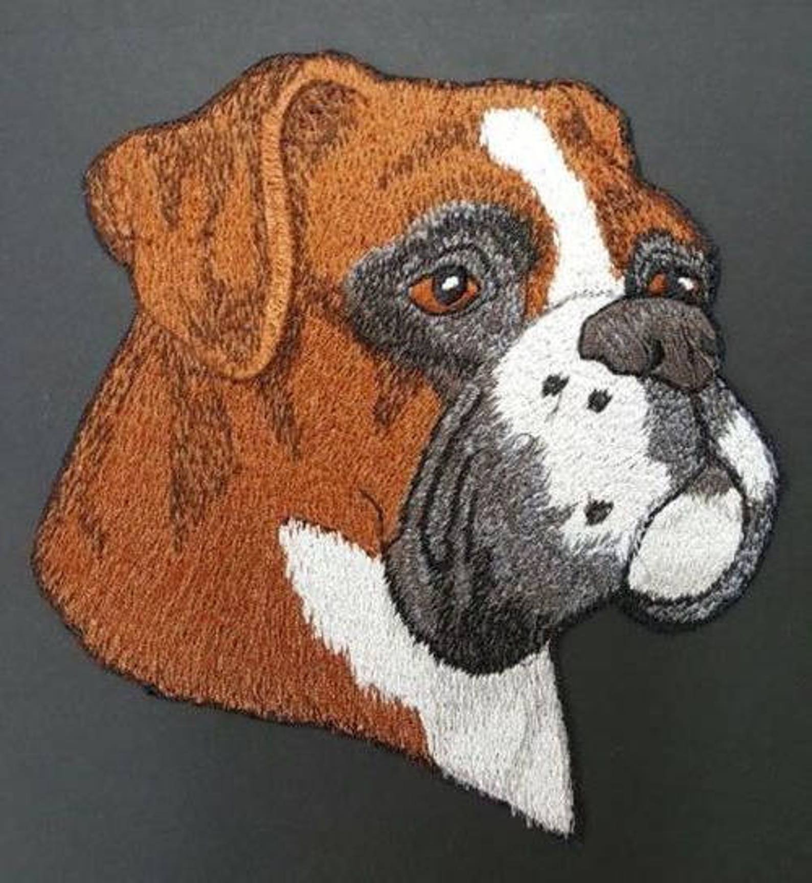 Boxer Dog Embroidered Patch 5.5" X 5.9" Iron on or Sew On - Etsy