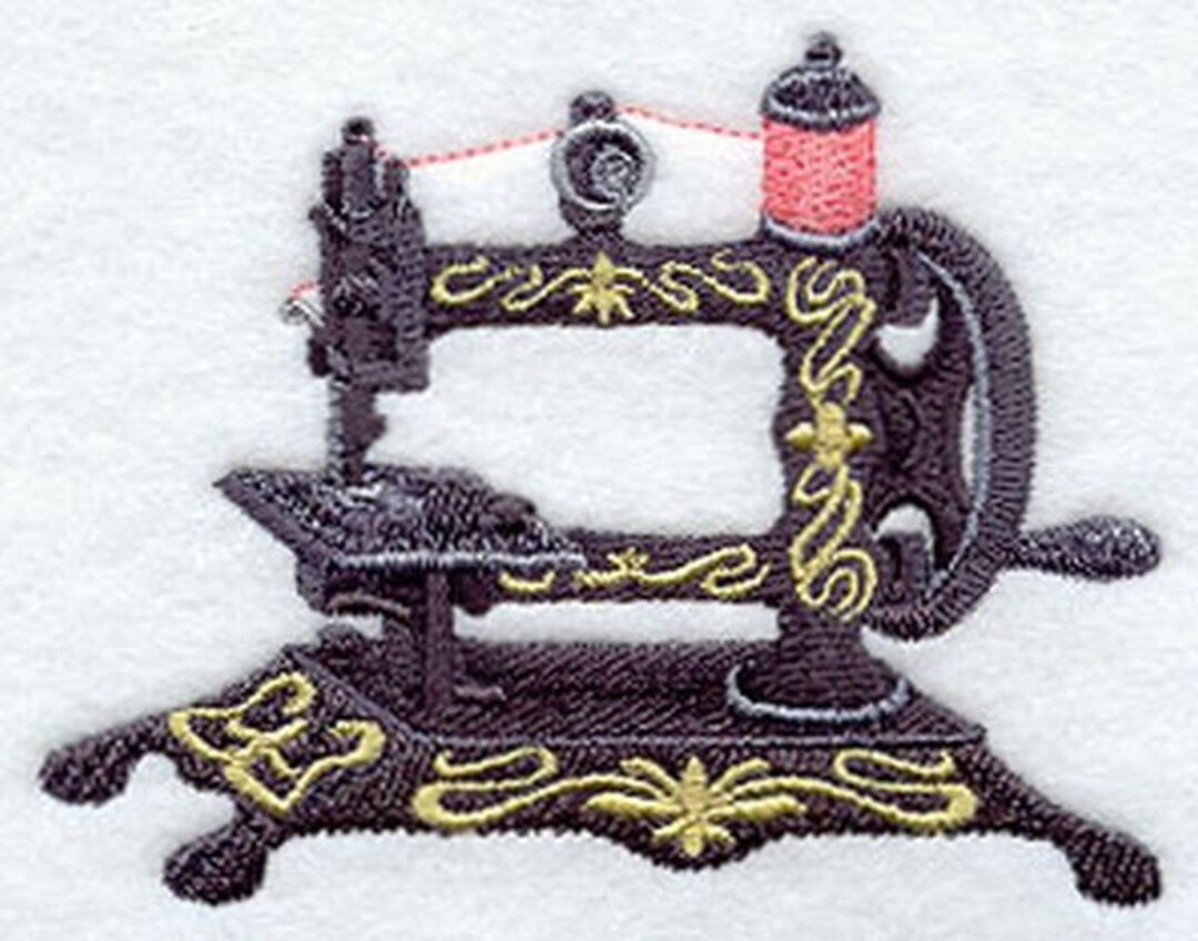 Antique Sewing Machine Embroidered Patch Size is 3.8" X 3" or I Can ...