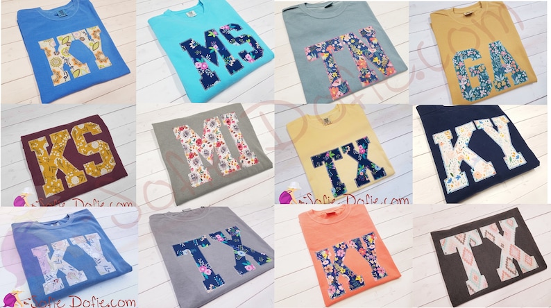 Custom State Abbreviation Shirt, Long Sleeve Shirt, Embroidered ...