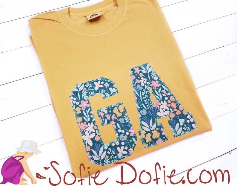 Custom State Abbreviation Shirt, Long Sleeve Shirt, Embroidered ...