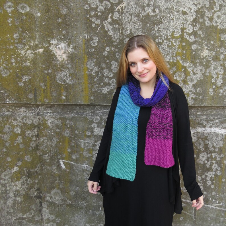 Aurora Scarf Pattern Tonal Ombre Knit Scarf in Multiple - Etsy