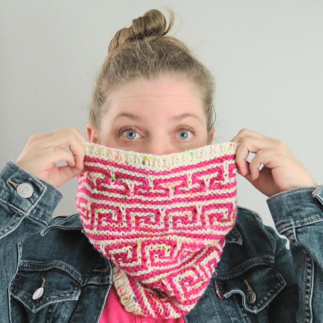 Greek Key Mosaic Cowl Knitting Pattern PDF for Advanced Beginners - Etsy