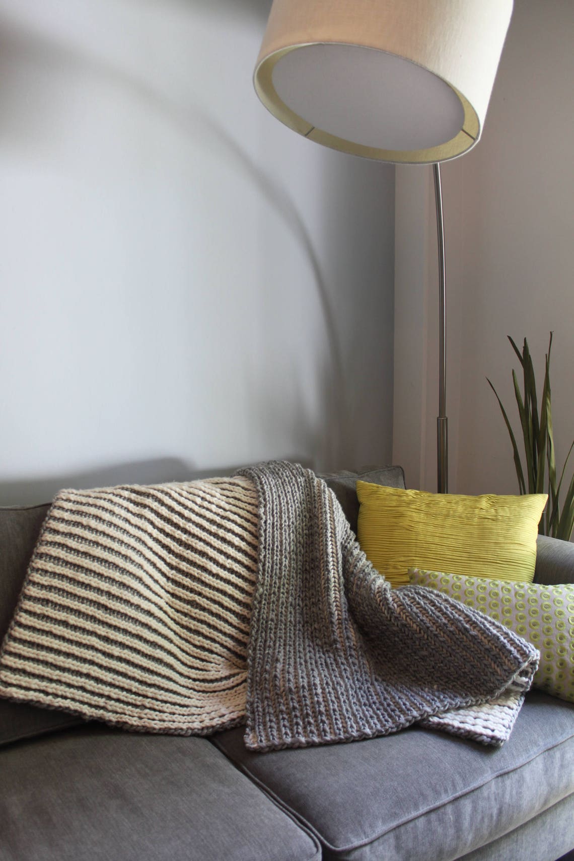 Chrysalis Brioche Blanket Pattern - Two Color Chunky Bulky Knit Brioche ...