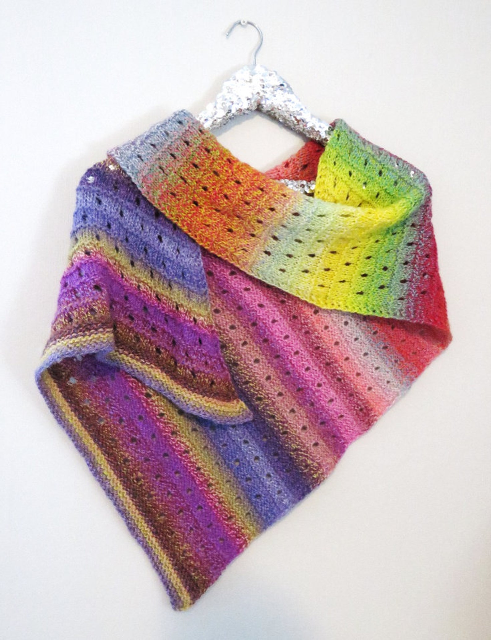 Fresh Squeezed Shawl Pattern Eyelet Garter Textured Knit - Etsy