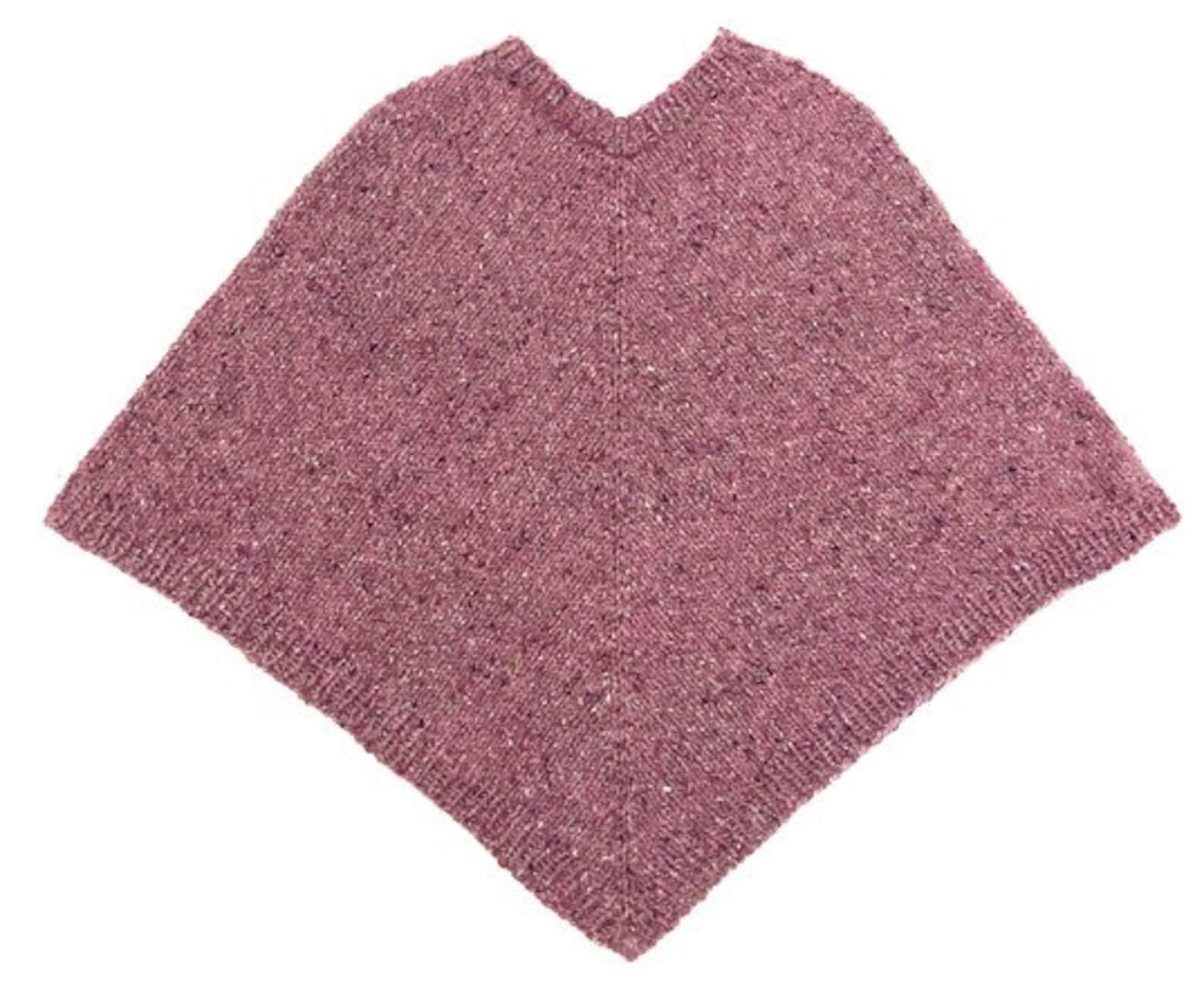 Basic Adult Poncho PDF Knitting Pattern - Knit Wrap DK Worsted Chunky ...