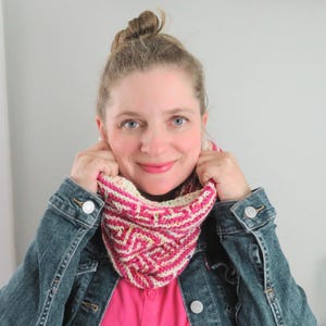 Greek Key Mosaic Cowl Knitting Pattern PDF for Advanced Beginners - Etsy