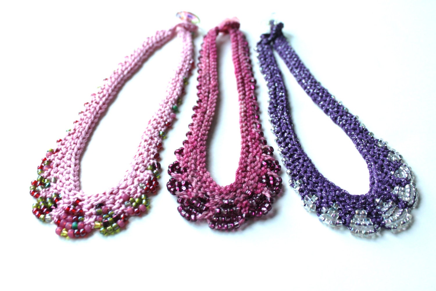 Glam Girl Necklace Pattern - Bead Knit Necklace for Children - Etsy