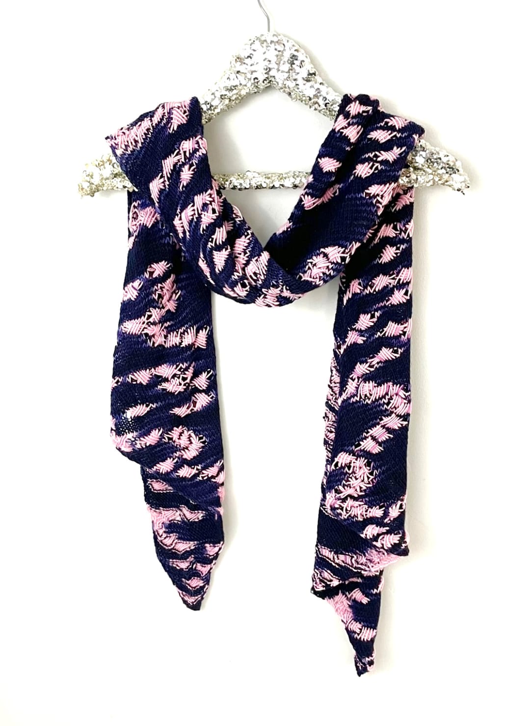 Crosshatch Wrap Pattern Assigned Pooling Knit Shawl Using Fingering ...