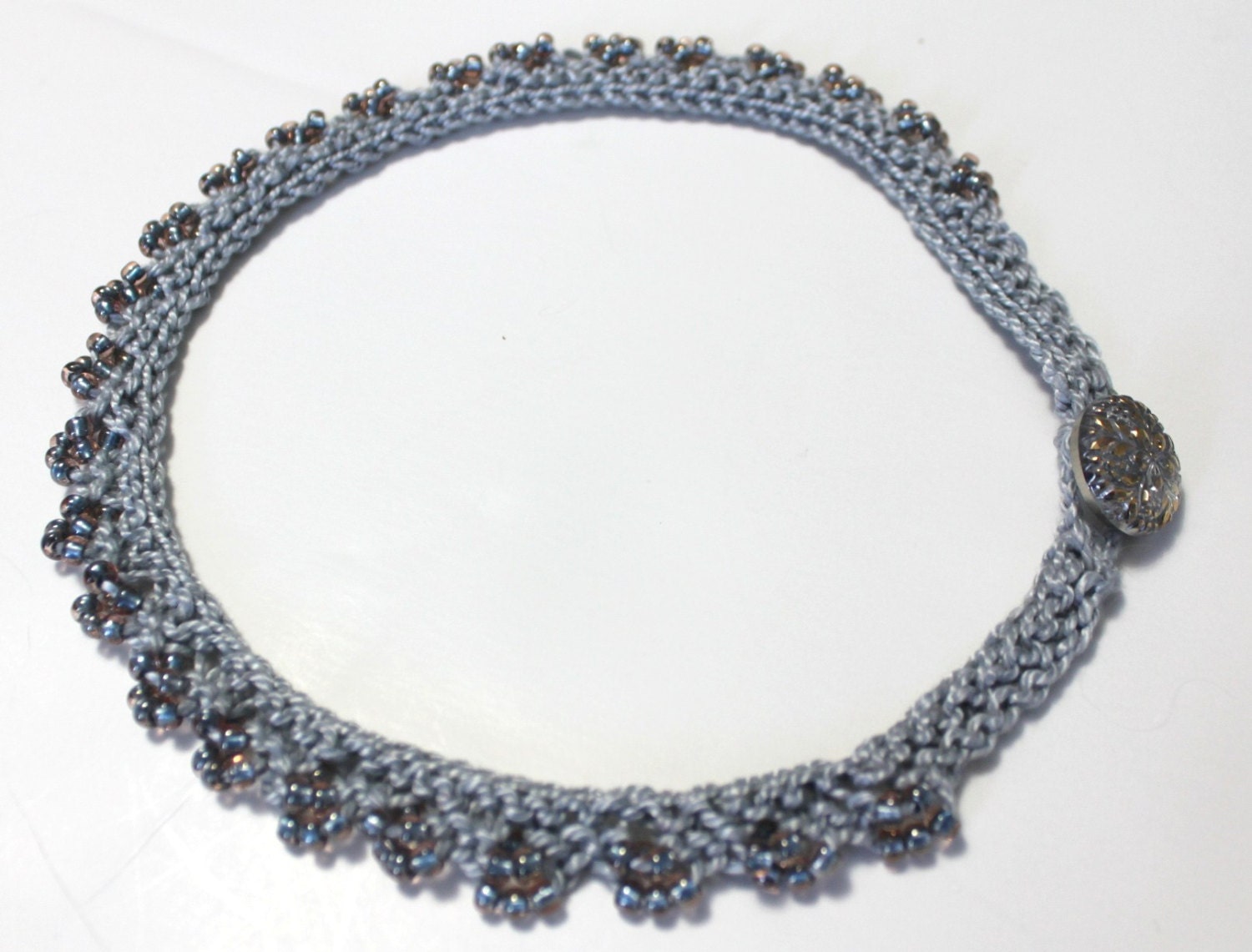 Maya Necklace Pattern Bead Knit Necklace With Button Closure - Etsy