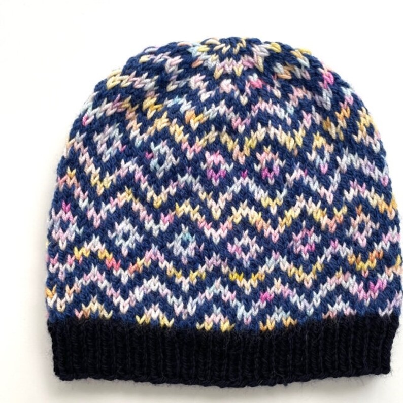 Kismet Hat - Worsted Weight Hat in Stranded Colorwork Knitting Pattern ...