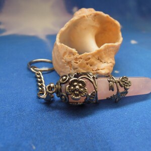 Rose Quartz Keyring Rose Quartz Key Chain Crystal Keyring - Etsy