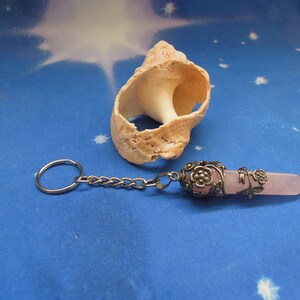 Rose Quartz Keyring Rose Quartz Key Chain Crystal Keyring - Etsy