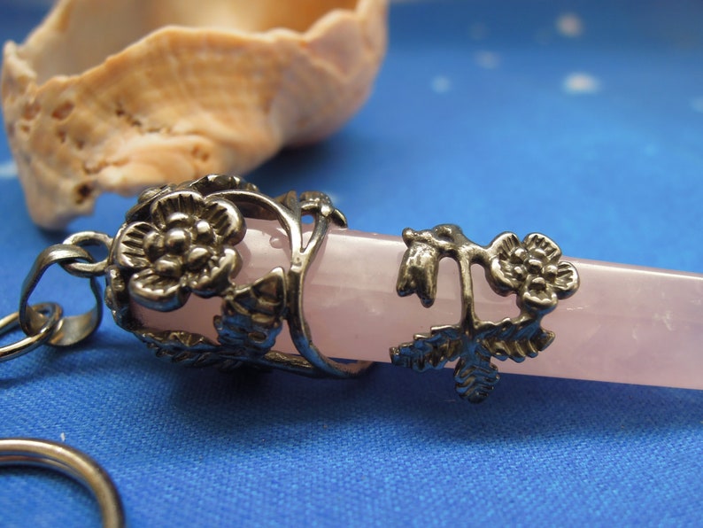 Rose Quartz Keyring Rose Quartz Key Chain Crystal Keyring | Etsy