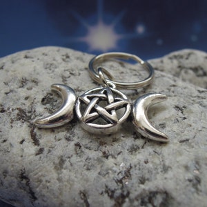 Triple Moon Keyring - Triple Goddess - Triple Moon Goddess - Goddess ...