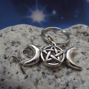 Triple Moon Keyring - Triple Goddess - Triple Moon Goddess - Goddess ...