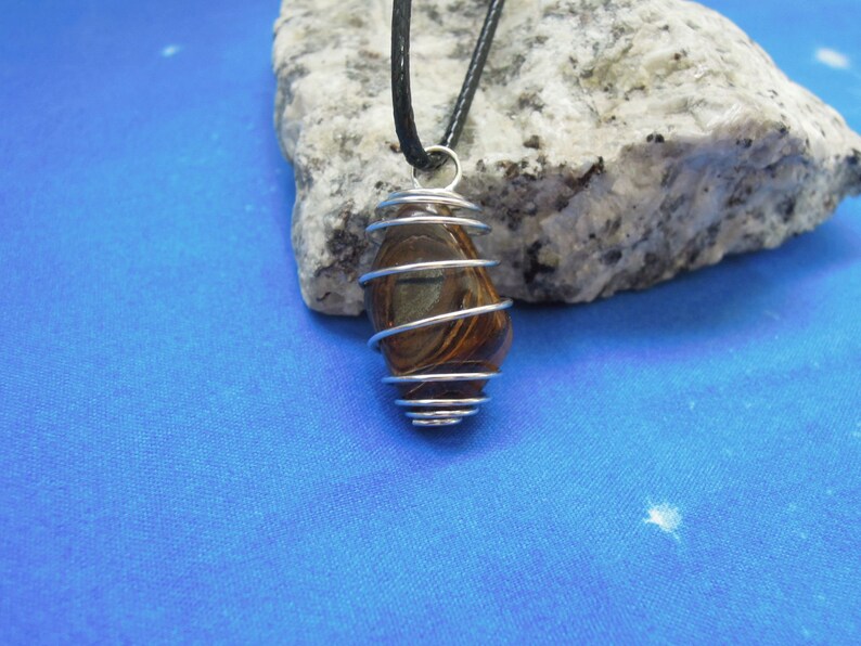 Tiger's Eye Necklace Tiger's Eye Pendant Spiral - Etsy