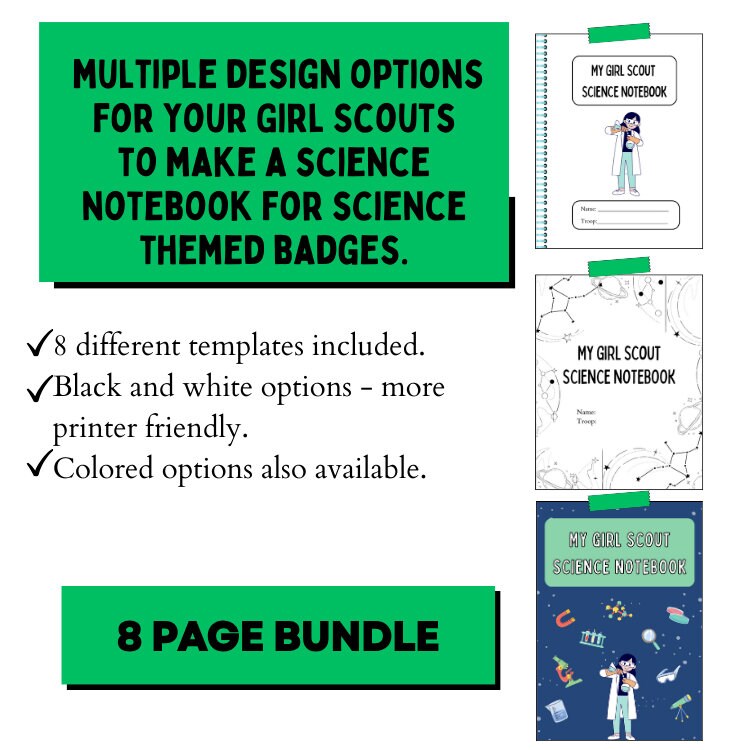 Girl Scouts Printable Science Notebook Covers for Science Badge ...