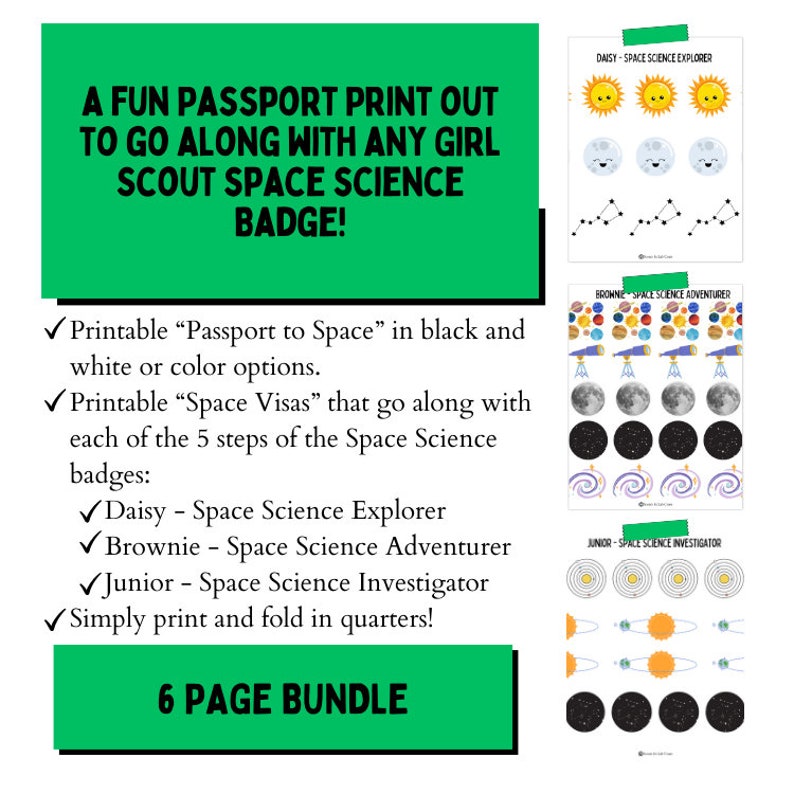 Girl Scouts - Passport to Space - Printable - for All Space Science ...