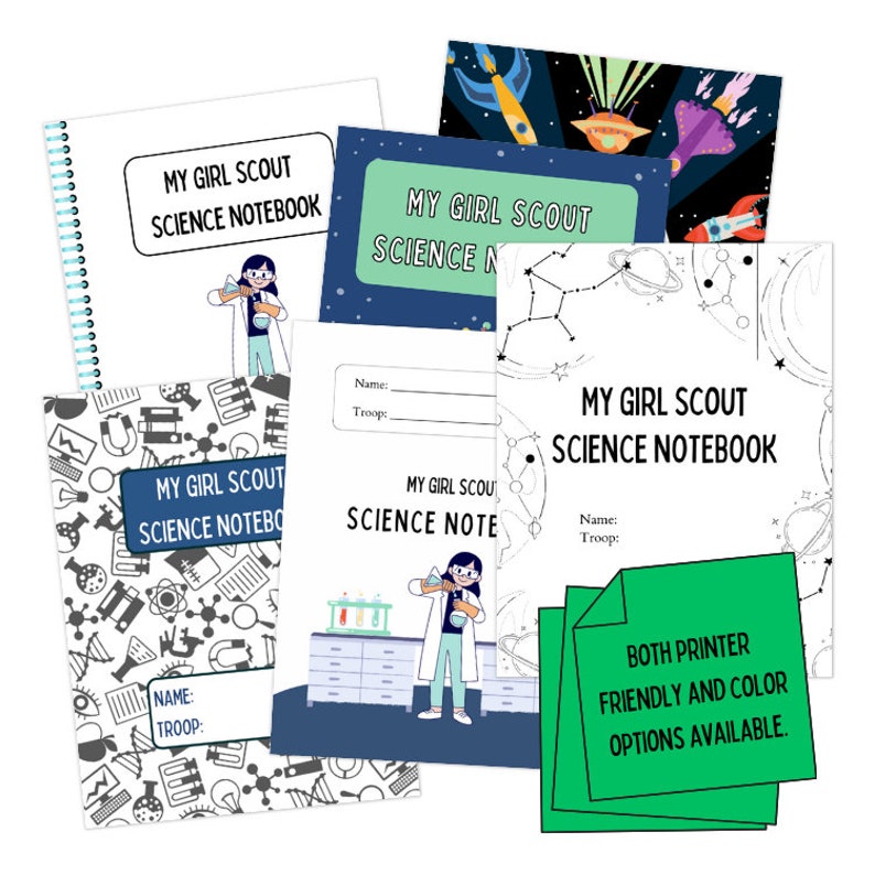 Girl Scouts Printable Science Notebook Covers for Science Badge ...
