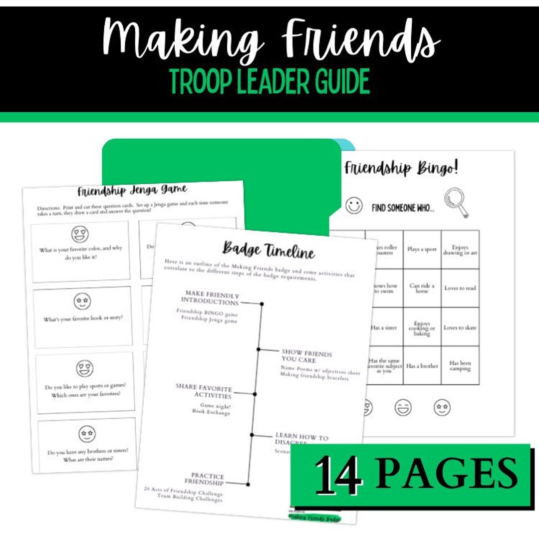 Brownie Girl Scouts Making Friends Badge Troop Leader Guide - Etsy