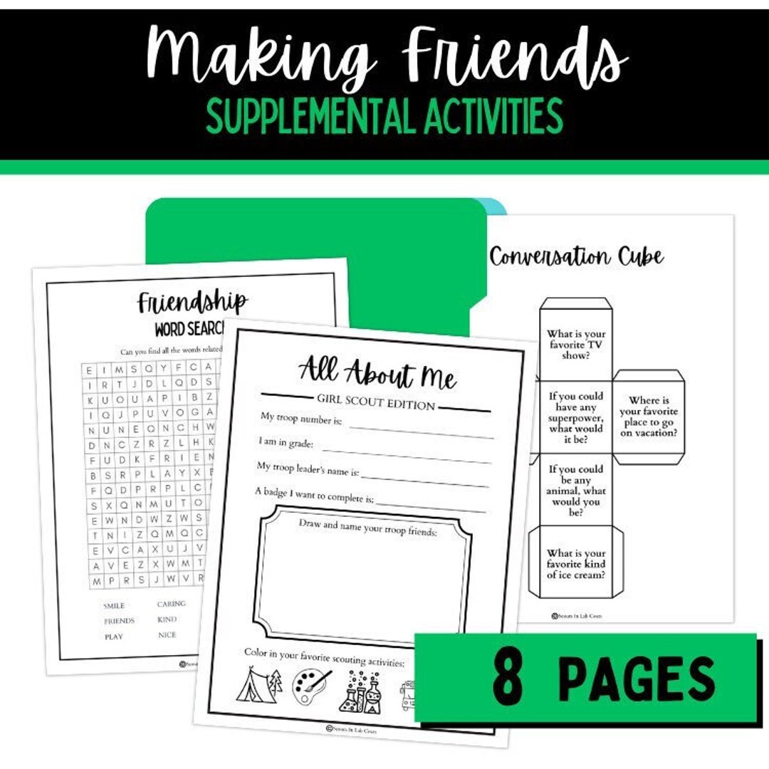 Brownie Girl Scouts Making Friends Badge Supplemental Activities - Etsy