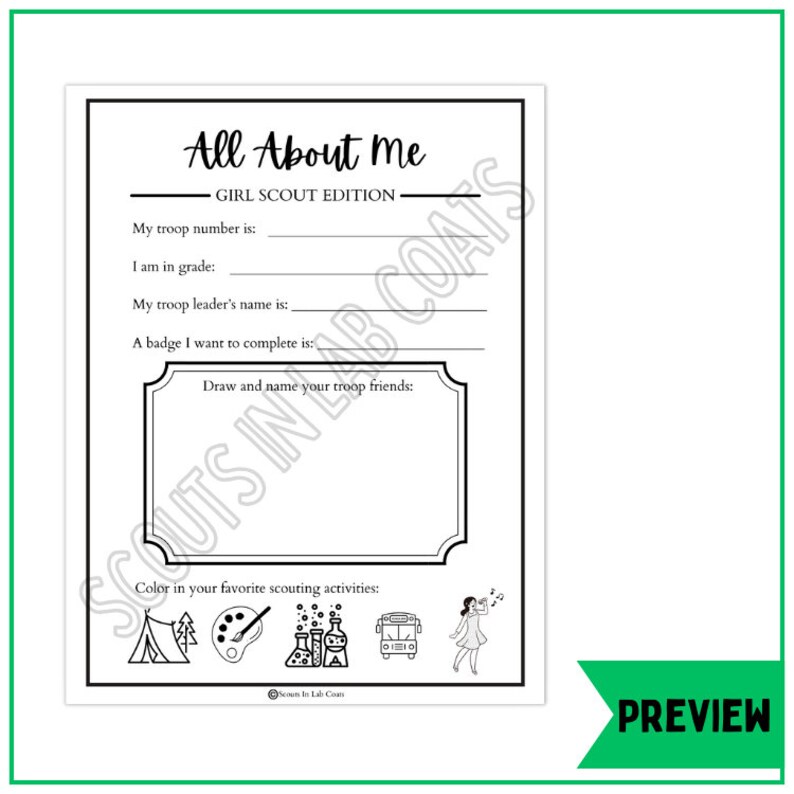 Girl Scouts - All About Me - Girl Scout Edition - Get to Know Me ...