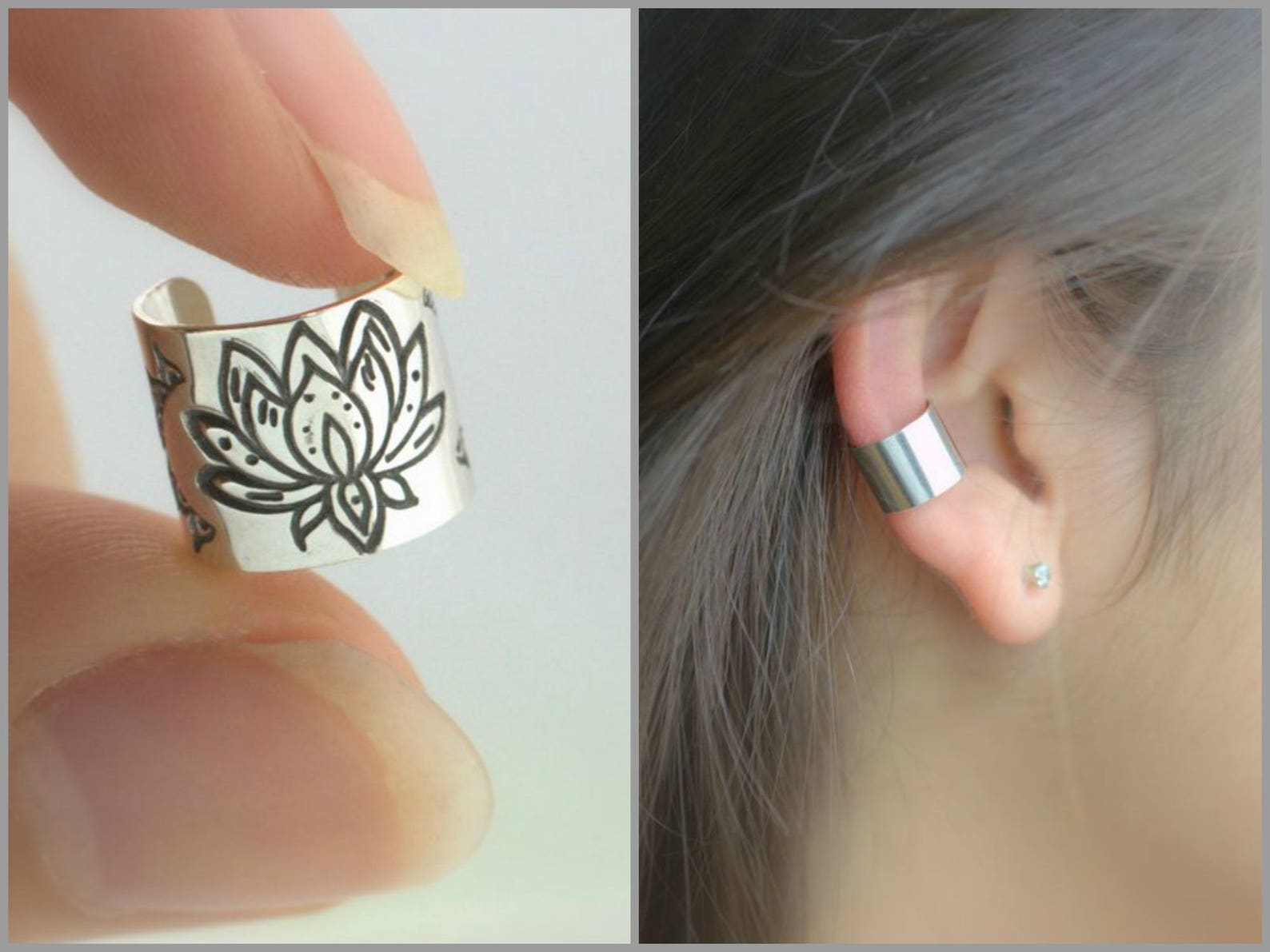 Zen Ear Cuff Extra WIDE 100% Handmade Lotus Ear Cuff Zen - Etsy