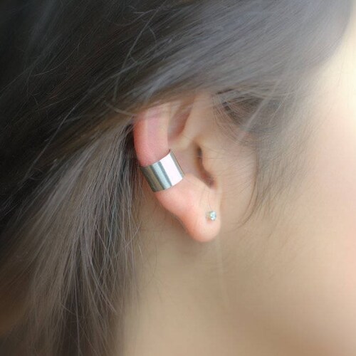 Solid 925 Silver Ear Cuff Extra WIDE Ear Cuff Pure Copper - Etsy