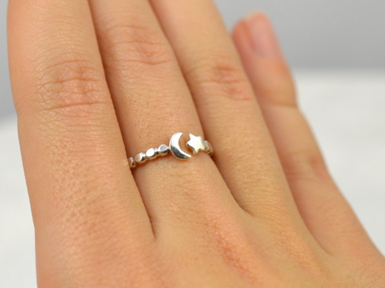 Moon and Star Ring Moon Ring Star Ring Moon Star Jewelry - Etsy Canada