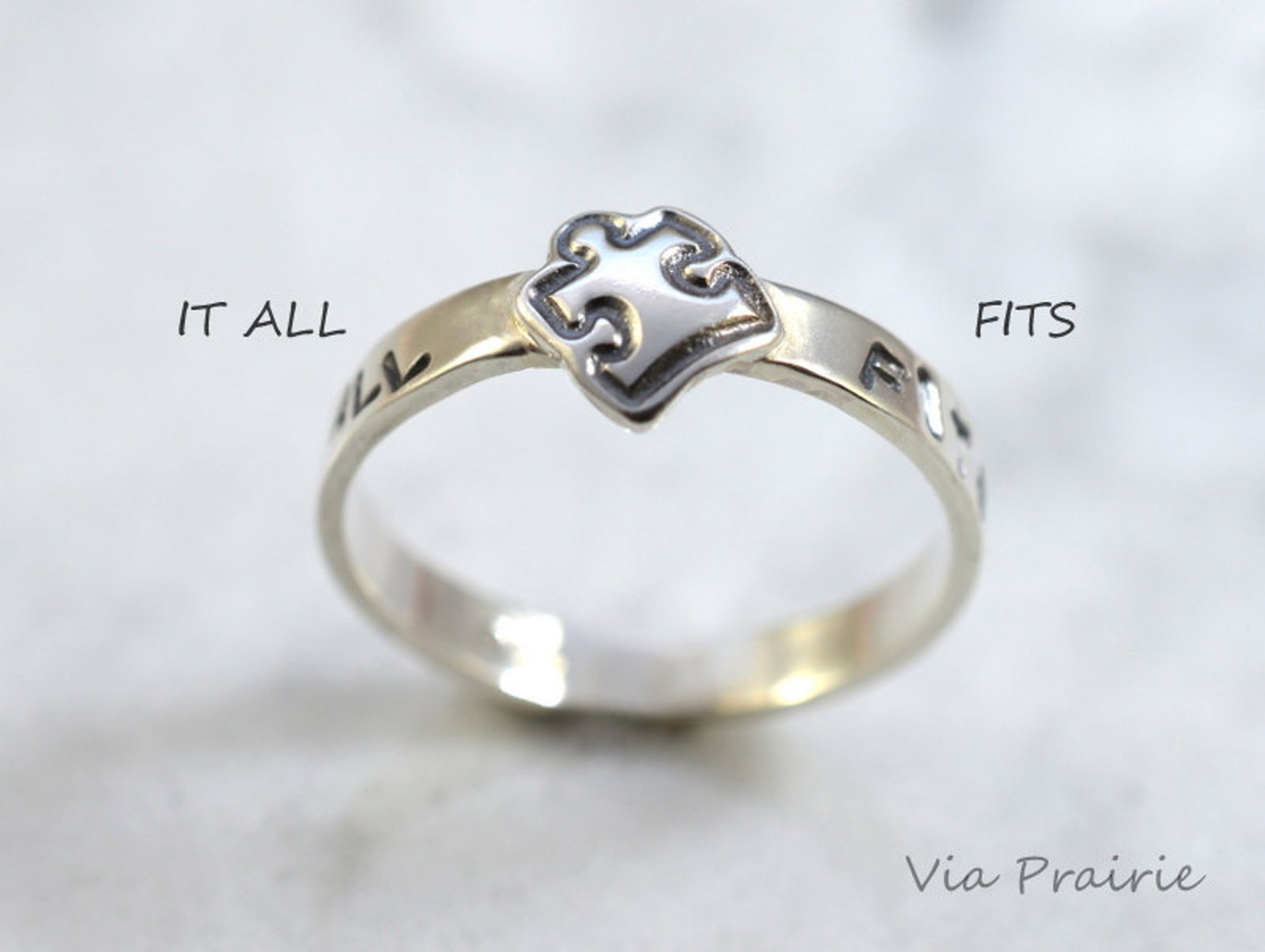 Puzzle Piece Ring Puzzle Ring Autism Awareness IT ALL FITS - Etsy