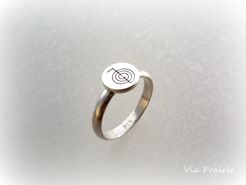 Reiki Unisex Silver Ring | Chokurei Signet Ring | Reiki-infused ...