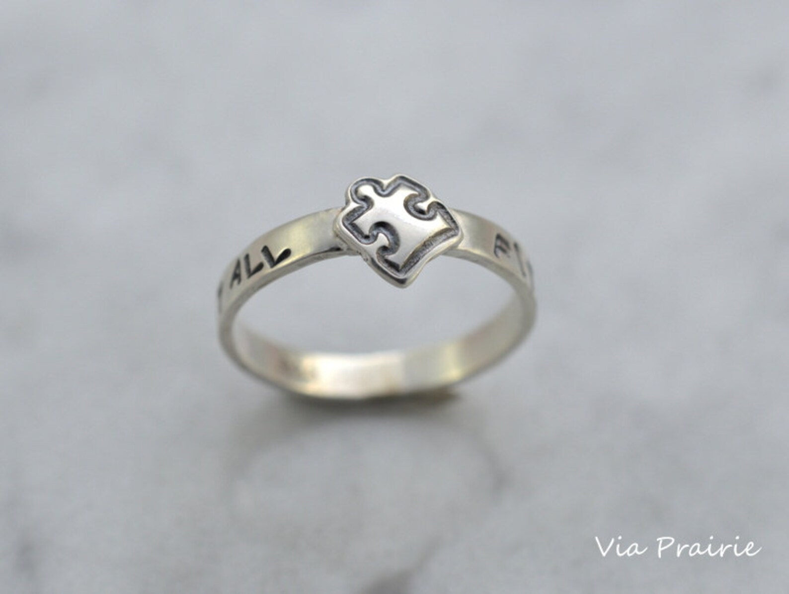 Puzzle Piece Ring Puzzle Ring Autism Awareness IT ALL FITS - Etsy