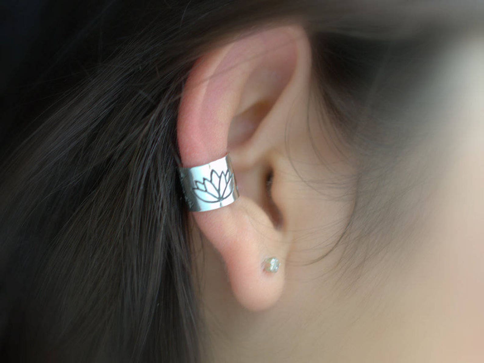 Zen Ear Cuff Extra WIDE 100% Handmade Lotus Ear Cuff Zen - Etsy
