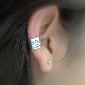 Zen Ear Cuff, Extra WIDE, 100% Handmade, Lotus Ear Cuff, Zen Yoga Reiki ...