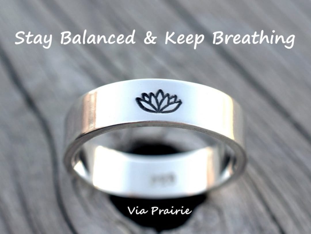 Yoga Reminder Ring, Lotus Ring, Lotus Flower Ring, Lotus Jewelry, Zen ...