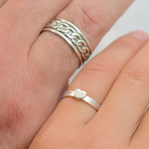 Father Daughter Ring Set, Daddy & Me Rings, Hidden Heart Ring, Dad and ...