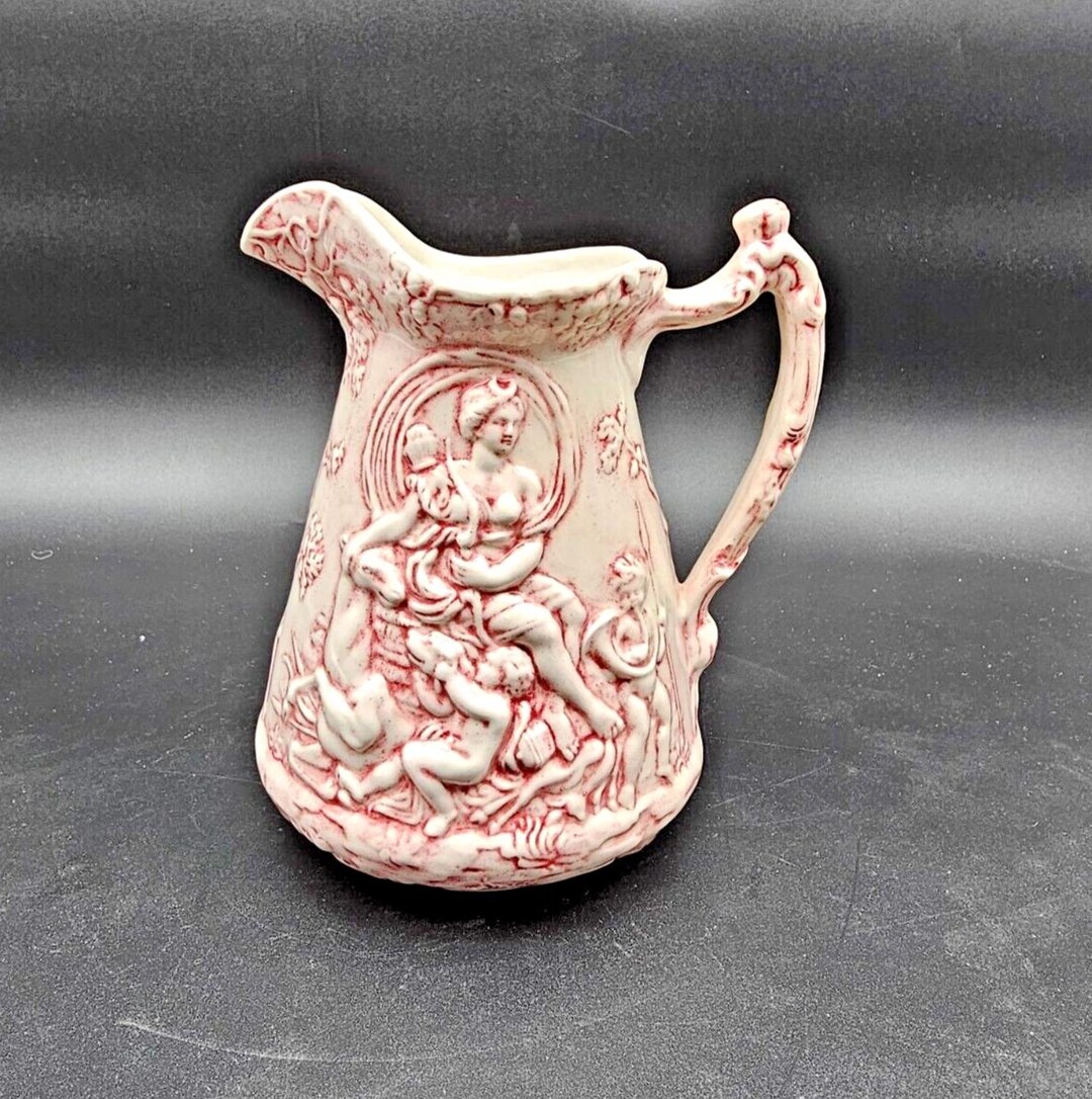 Vintage Parian Diana the Huntress Handmade Ceramic Pottery Pink Water ...