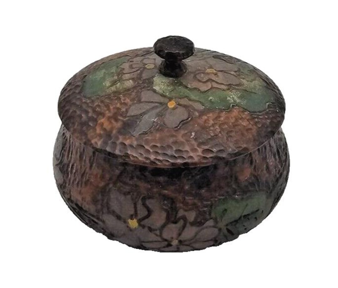 Antique Wooden Folk Art Polygraph Hand Painted Trinket Box - Etsy