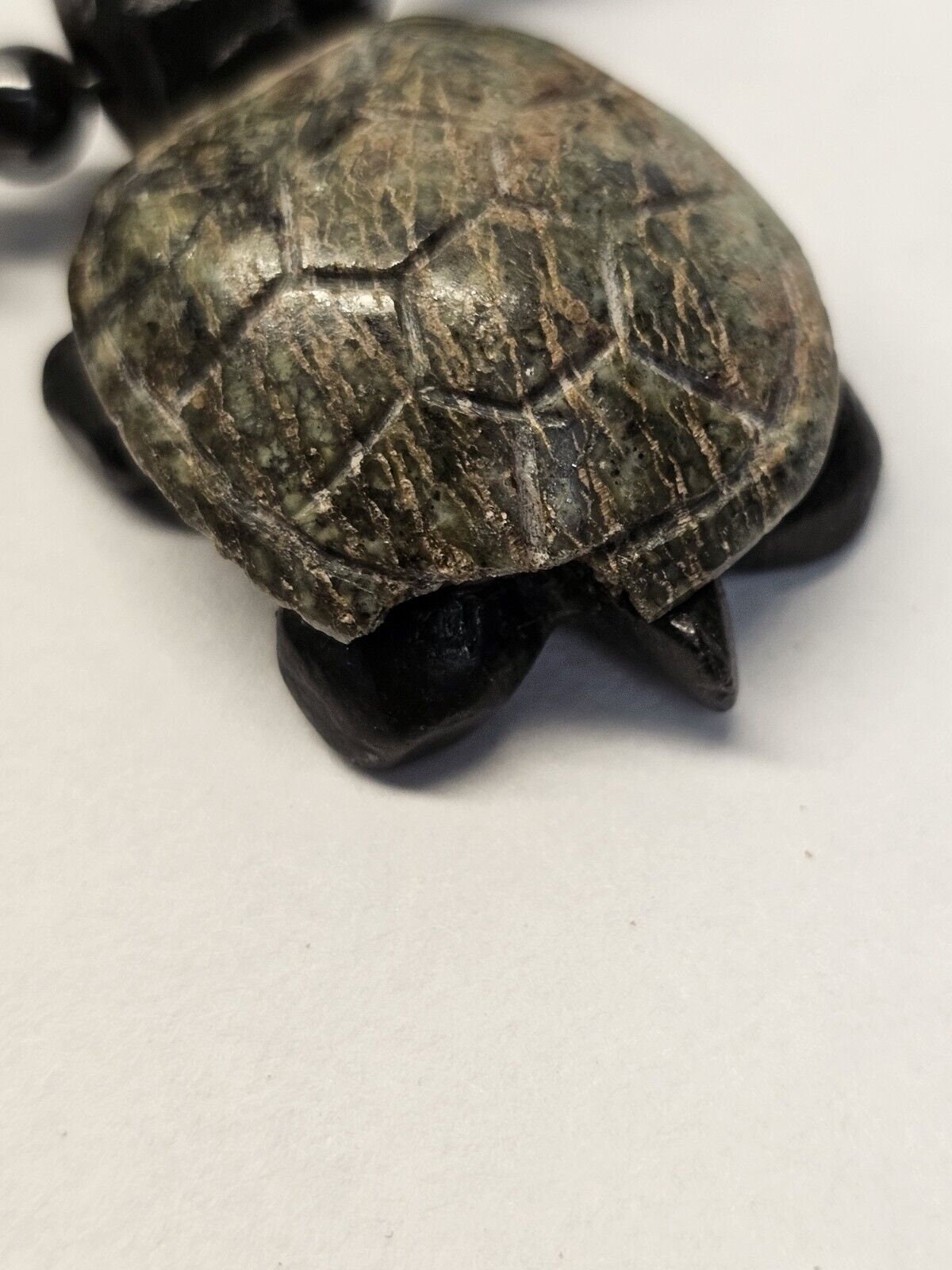 Vintage Cherokee Native Indian Hand Carved Stone Turtle Choker Necklace ...