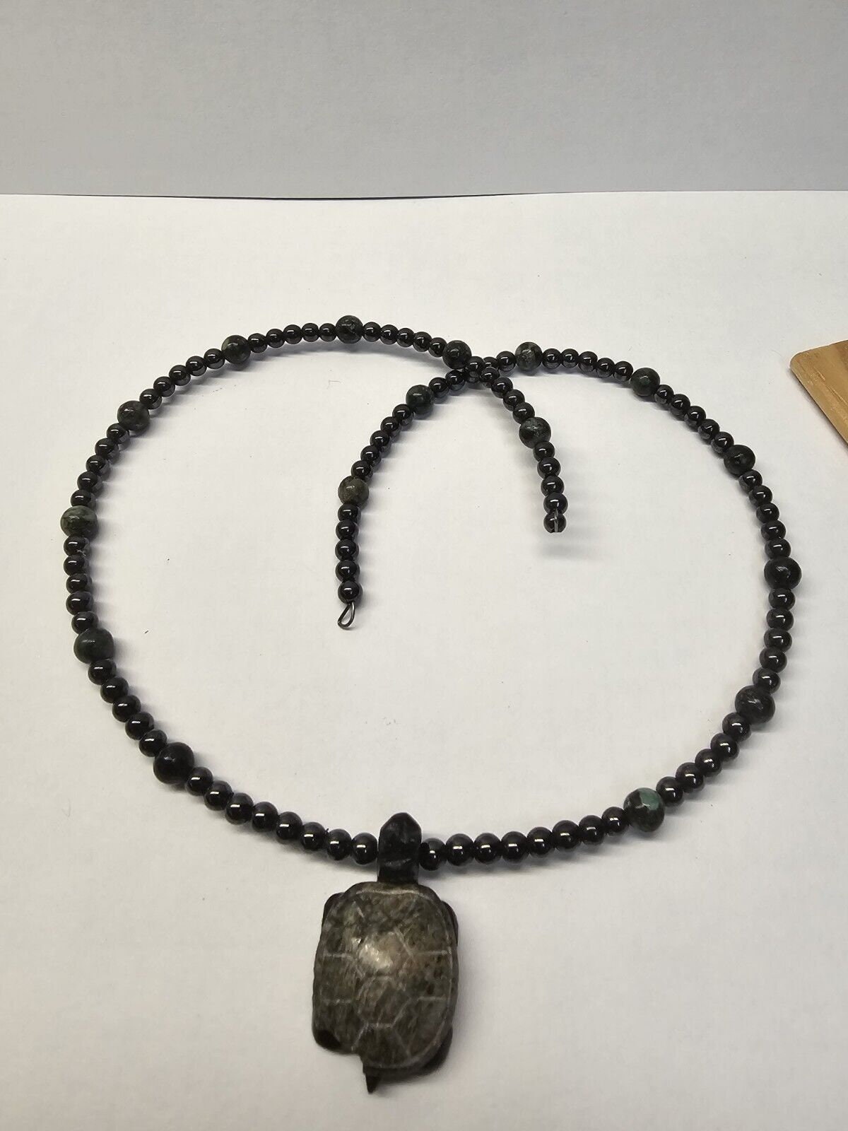 Vintage Cherokee Native Indian Hand Carved Stone Turtle Choker Necklace ...