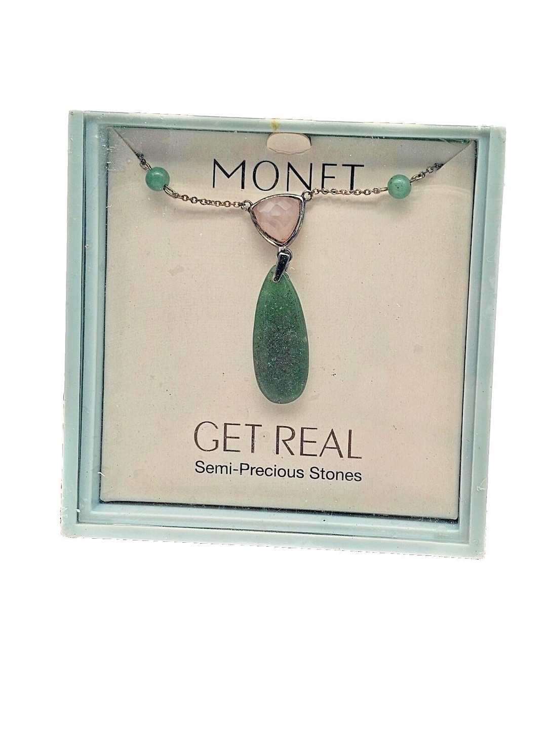 Vintage New Unopened Monet Three Semi Precious Stone Necklace - Etsy